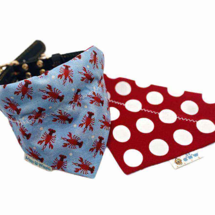 Bayou Crawfish Bandana, Light Blue w/Floating Red Crawfish – Briggs 'n ...